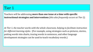Quick guide to tiered interventions at the elementary school level ...