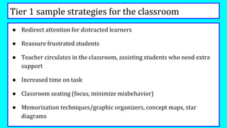Quick guide to tiered interventions at the elementary school level ...