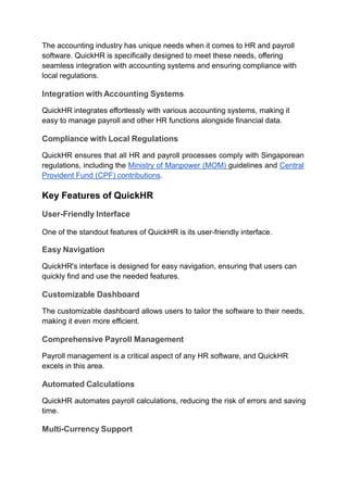 QuickHR Best HR and Payroll Software for the Accounting Industry in ...