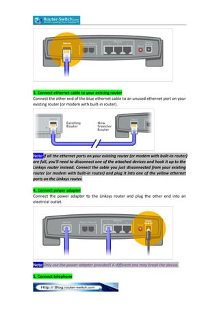 Quick installation with an existing router or modern router
