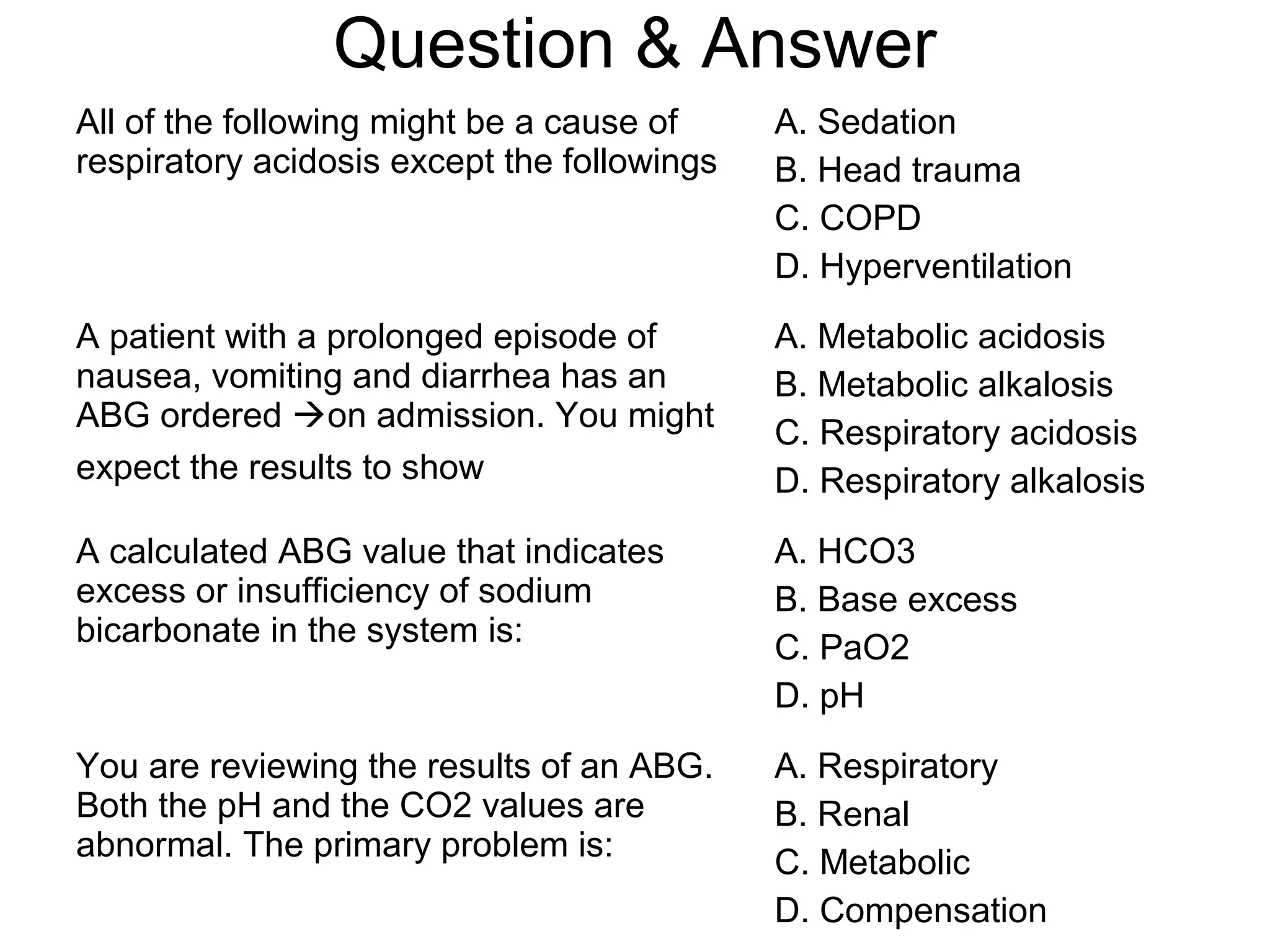 Quick interpretation of blood gases | PPT