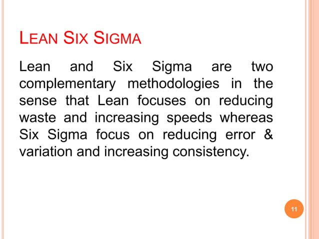 Quick introduction to lean and six sigma | PPT