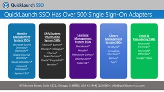 Quick launch Single Sign On | PPT