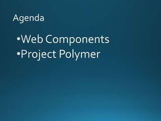 Quick look at Web Components and Project Polymer - MKNET UG | PPT