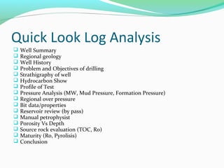 Quick look log analyses | PPT