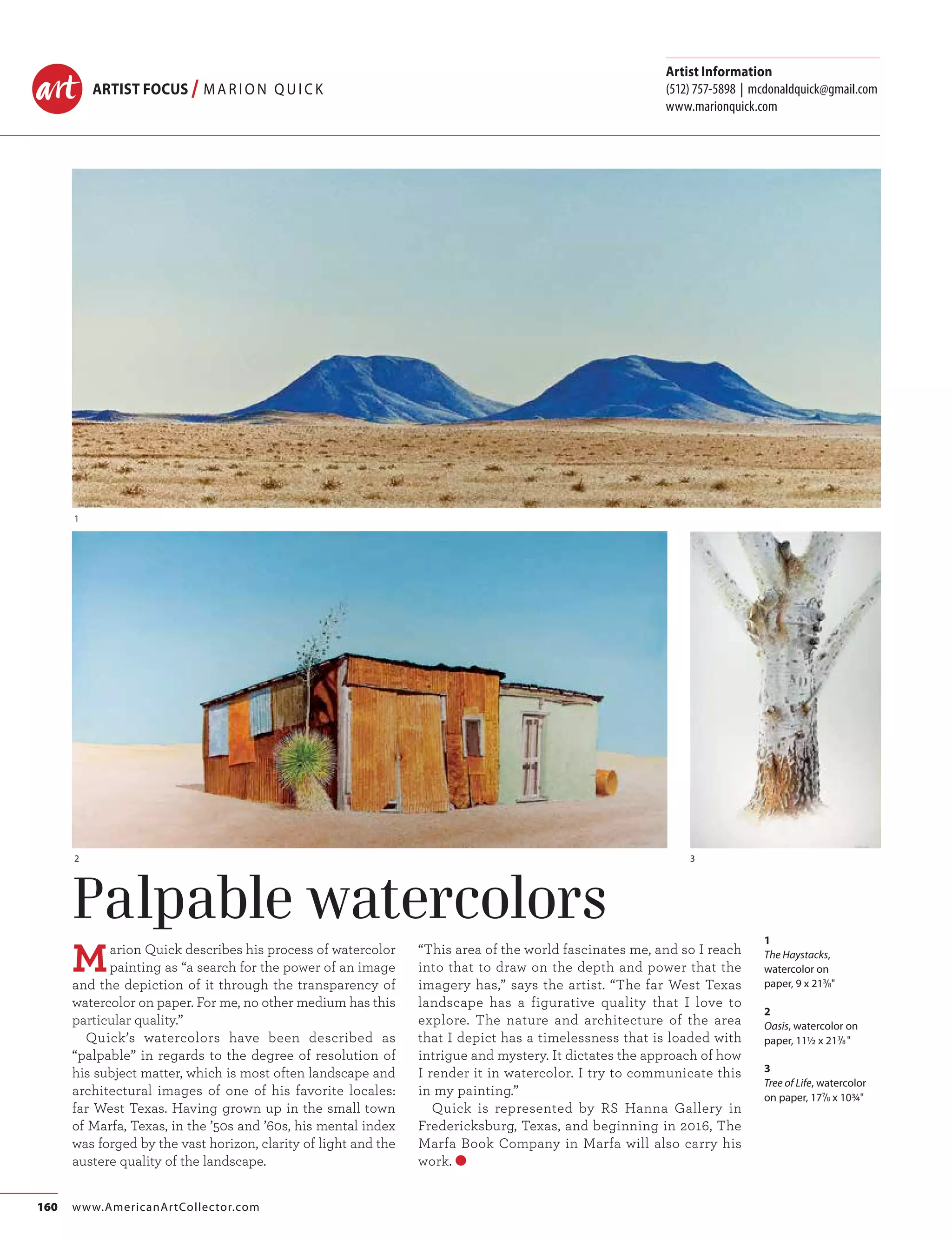 Artist Marion Quick - Artist Focus Feature in American Art Collector ...