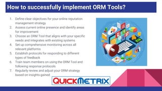 Online response management tools | QuickMetrix | PPTX