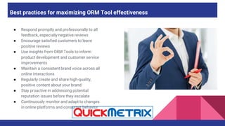 Online response management tools | QuickMetrix | PPTX