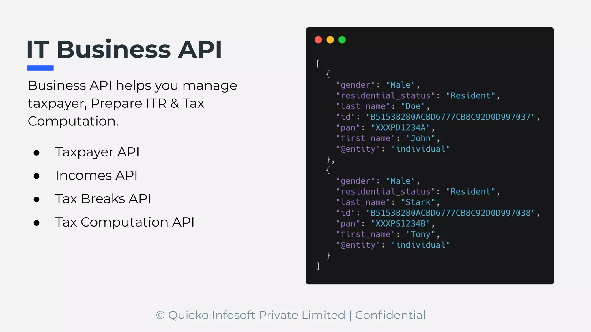 Quicko Tax Compliance APIs | PPT