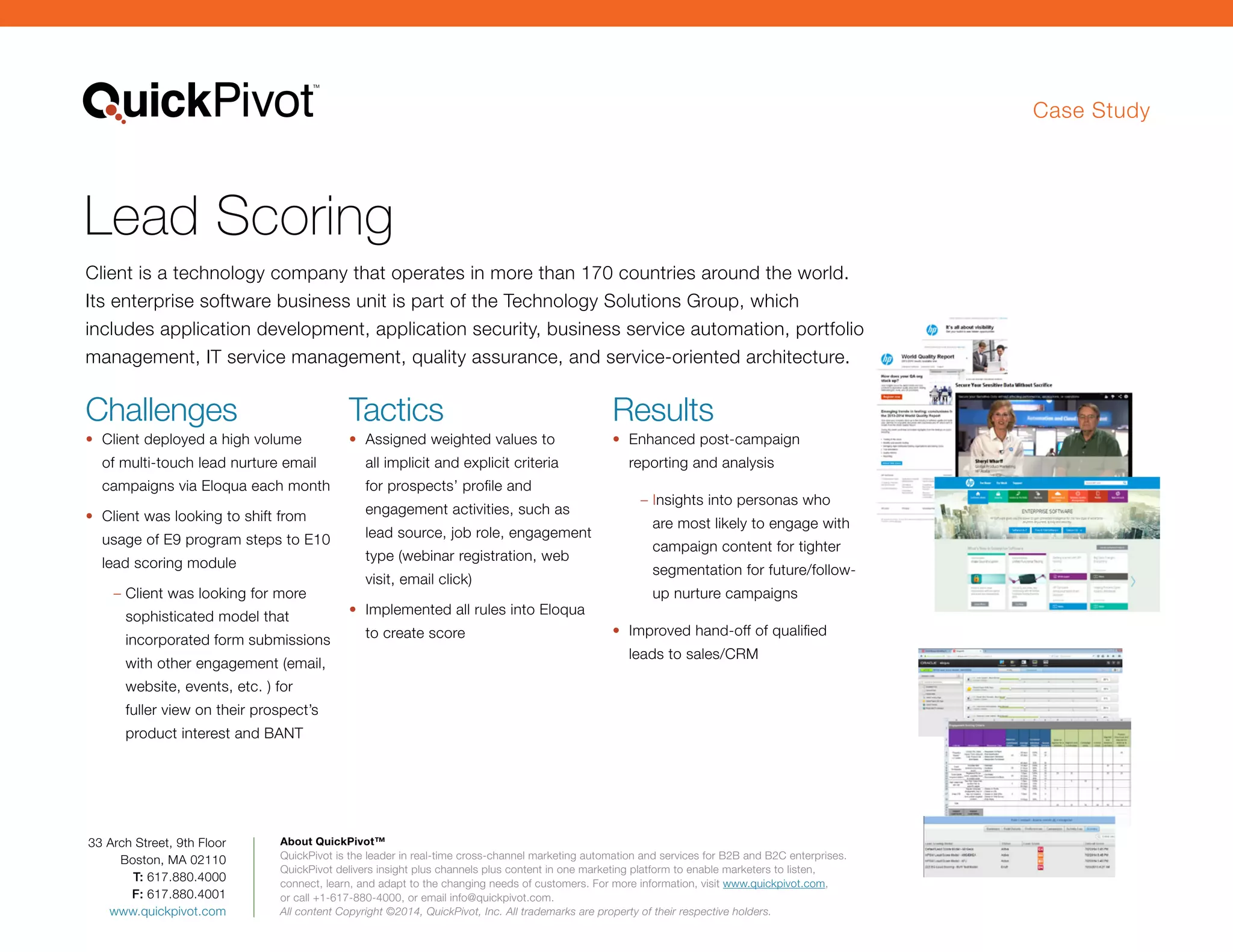 QuickPivot Case Study - Lead Scoring | PDF