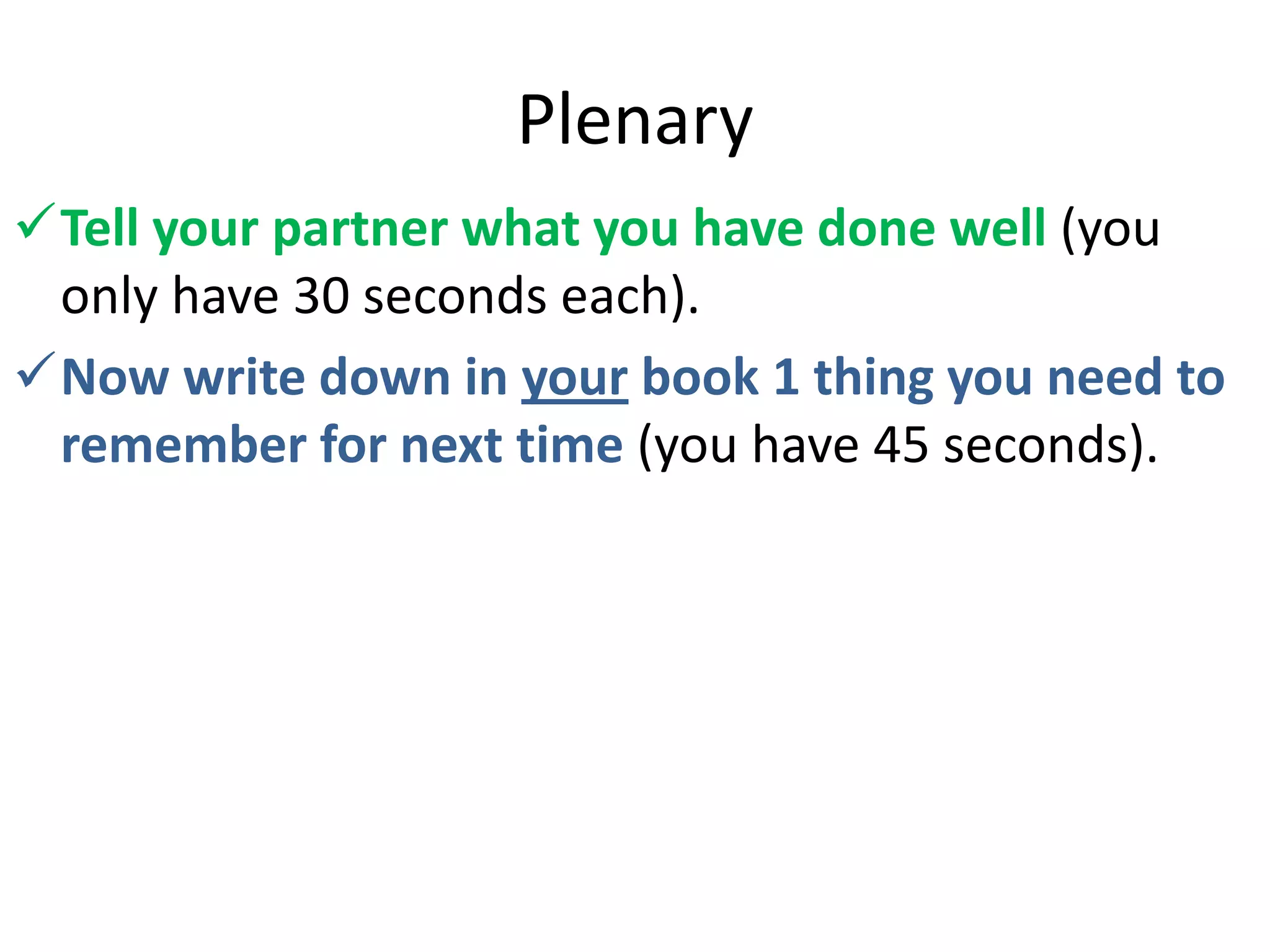 Quick plenaries | PPTX