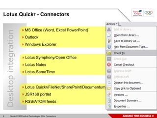 Quickr Connectors and ECM | PPT