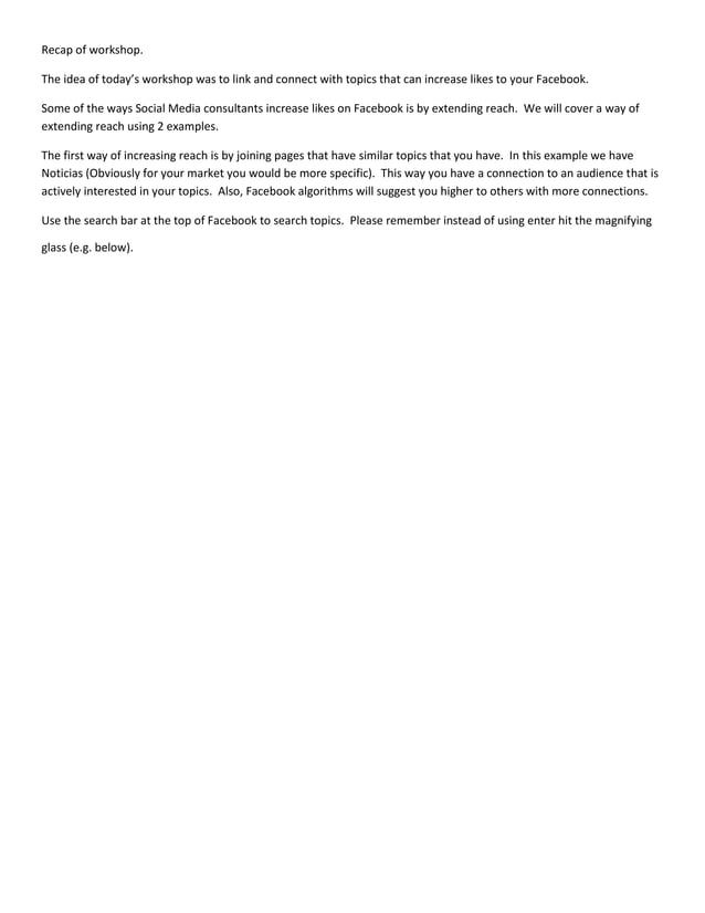 Quick recap of workshop | DOCX