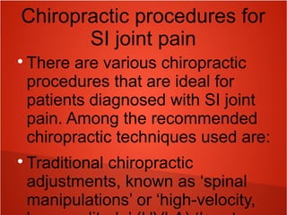 Quick recovery for si joint pain | PPT | Death, Injury, or Military ...