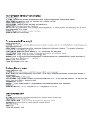 Quick reference paramedic drugs | PDF