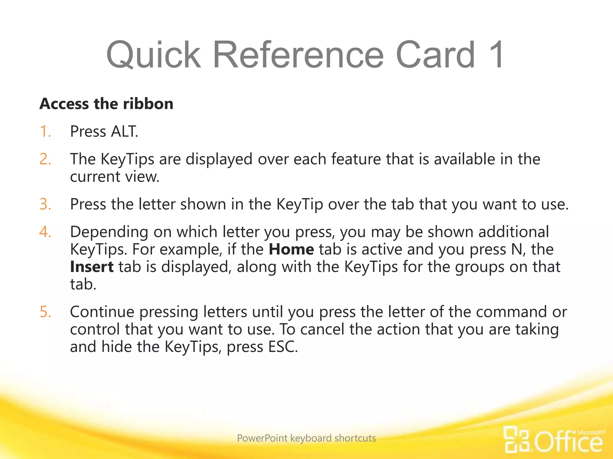 Quick reference card | PPT