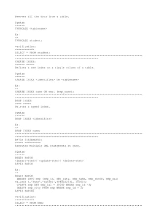Quick reference for cql | TXT