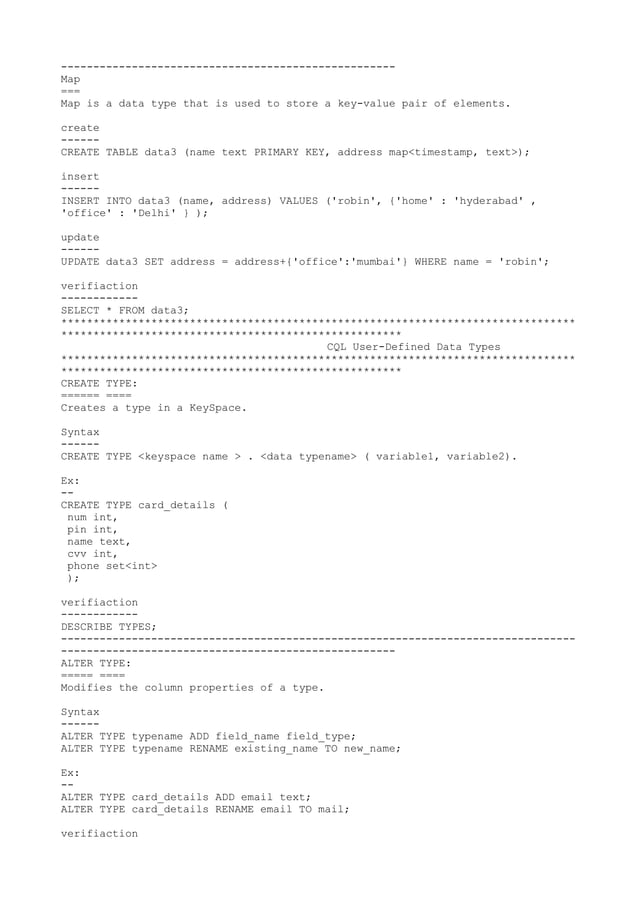 Quick reference for cql | PDF | Free Download