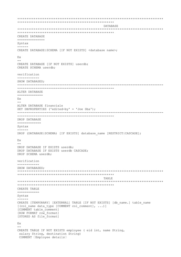 Quick reference for hql | PDF