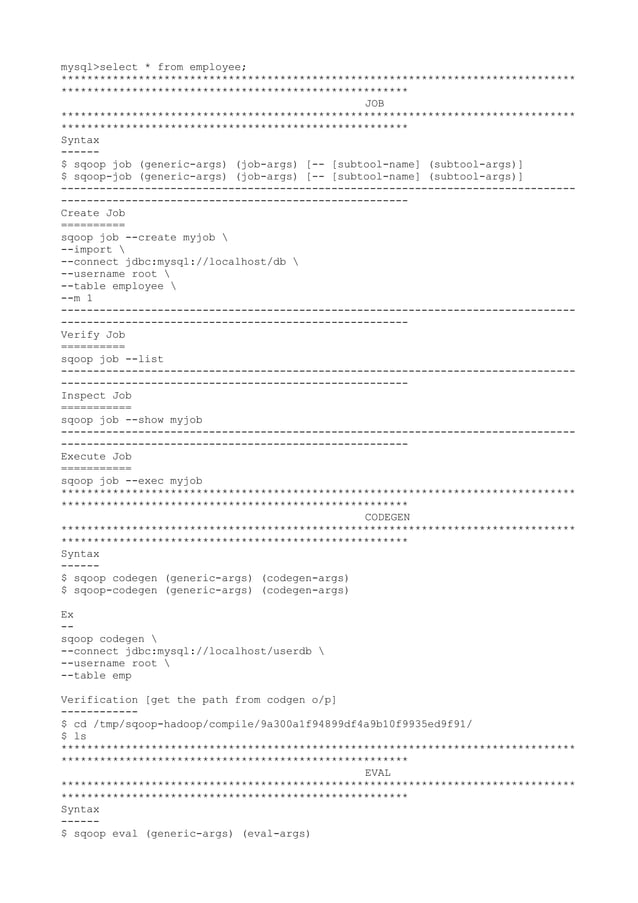 Quick reference for sqoop | TXT