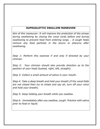 Quick reference for swallowing therapy | PDF