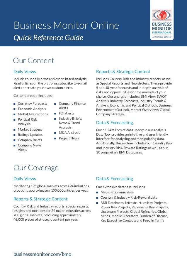 Quick reference guide bmo