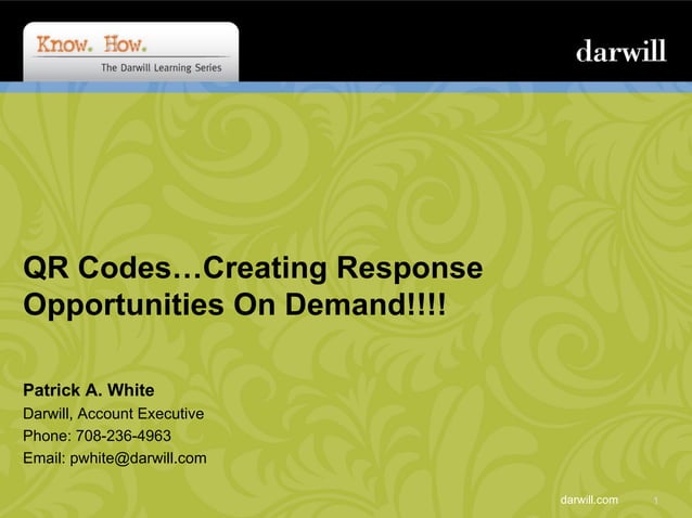 Quick Response Codes (QR Codes) | PPT | Technology & Computing