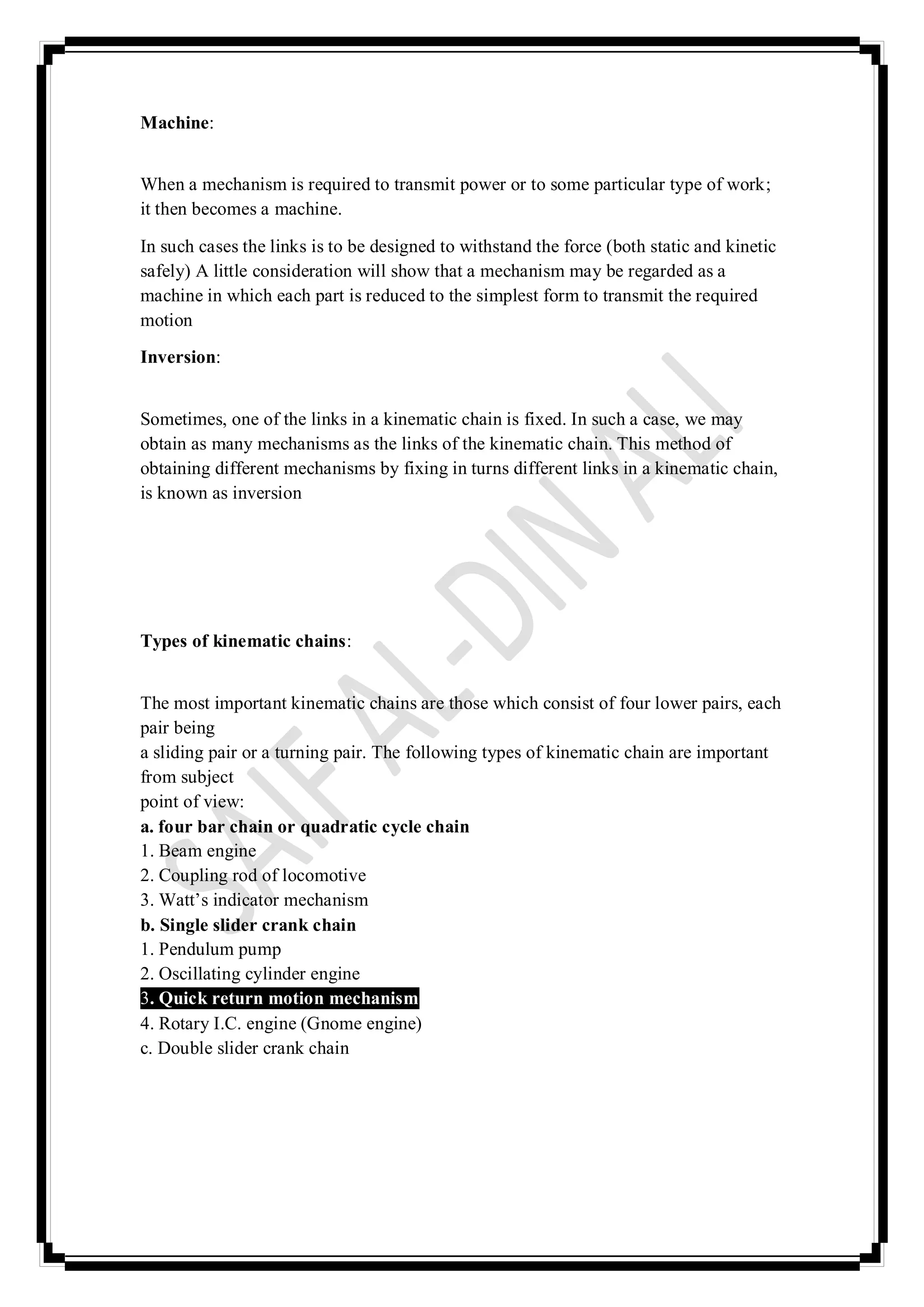 Quick return mechanism | PDF