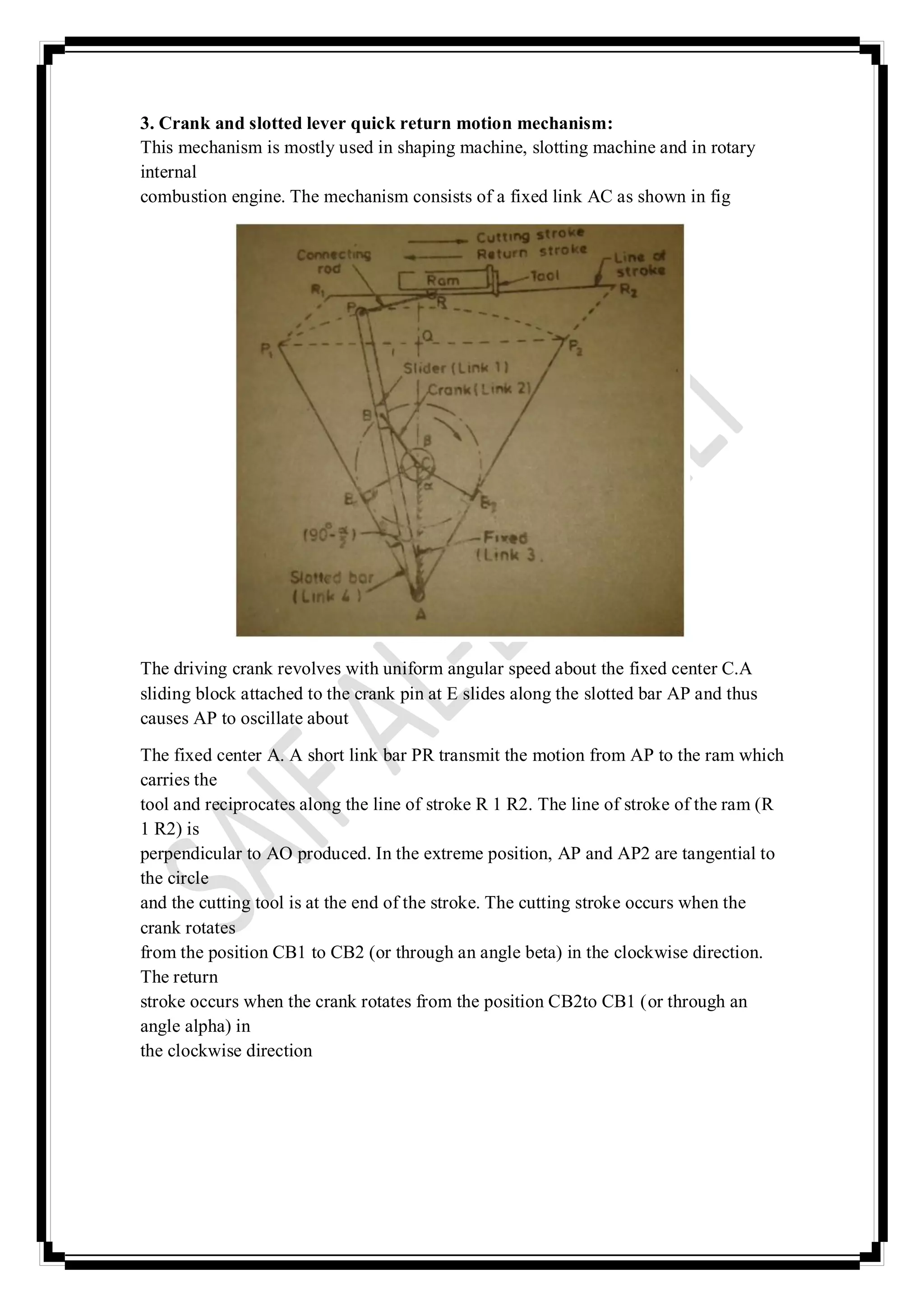 Quick return mechanism | PDF