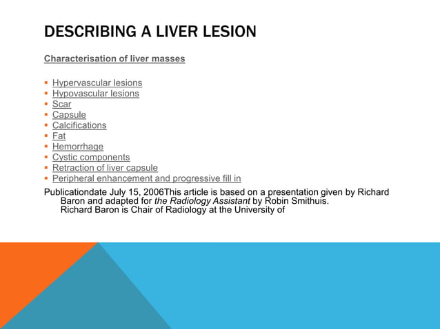 Quick review of hepatobiliary and pancreatic lesion | PPTX