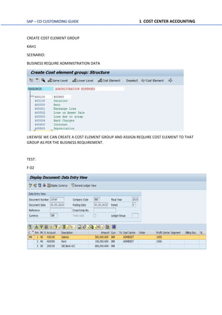 Quick sap co configuration-cost acct. | PDF