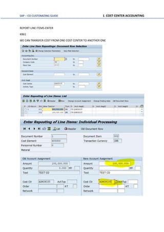 Quick sap co configuration-cost acct. | PDF