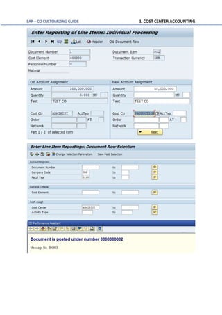 Quick sap co configuration-cost acct. | PDF