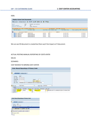 Quick sap co configuration-cost acct. | PDF