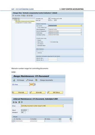Quick sap co configuration-cost acct. | PDF