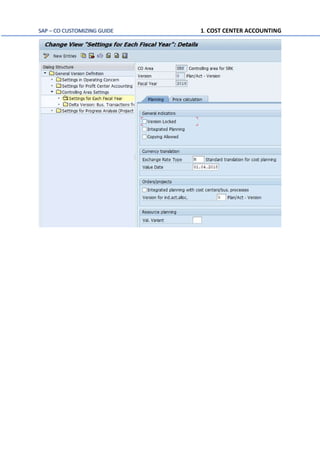 Quick sap co configuration-cost acct. | PDF
