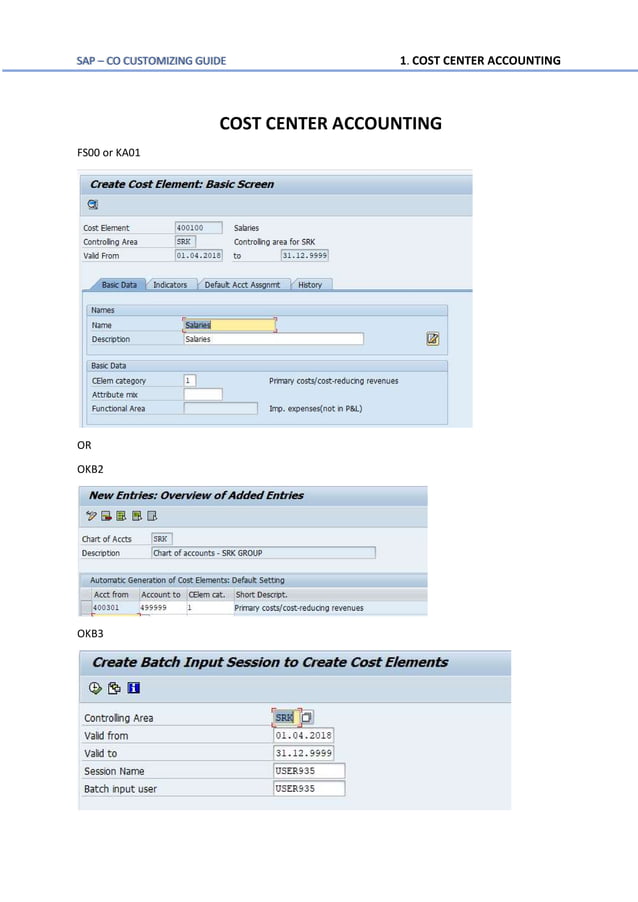 Quick sap co configuration-cost acct. | PDF | Business | Business and ...