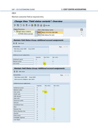 Quick sap co configuration-cost acct. | PDF