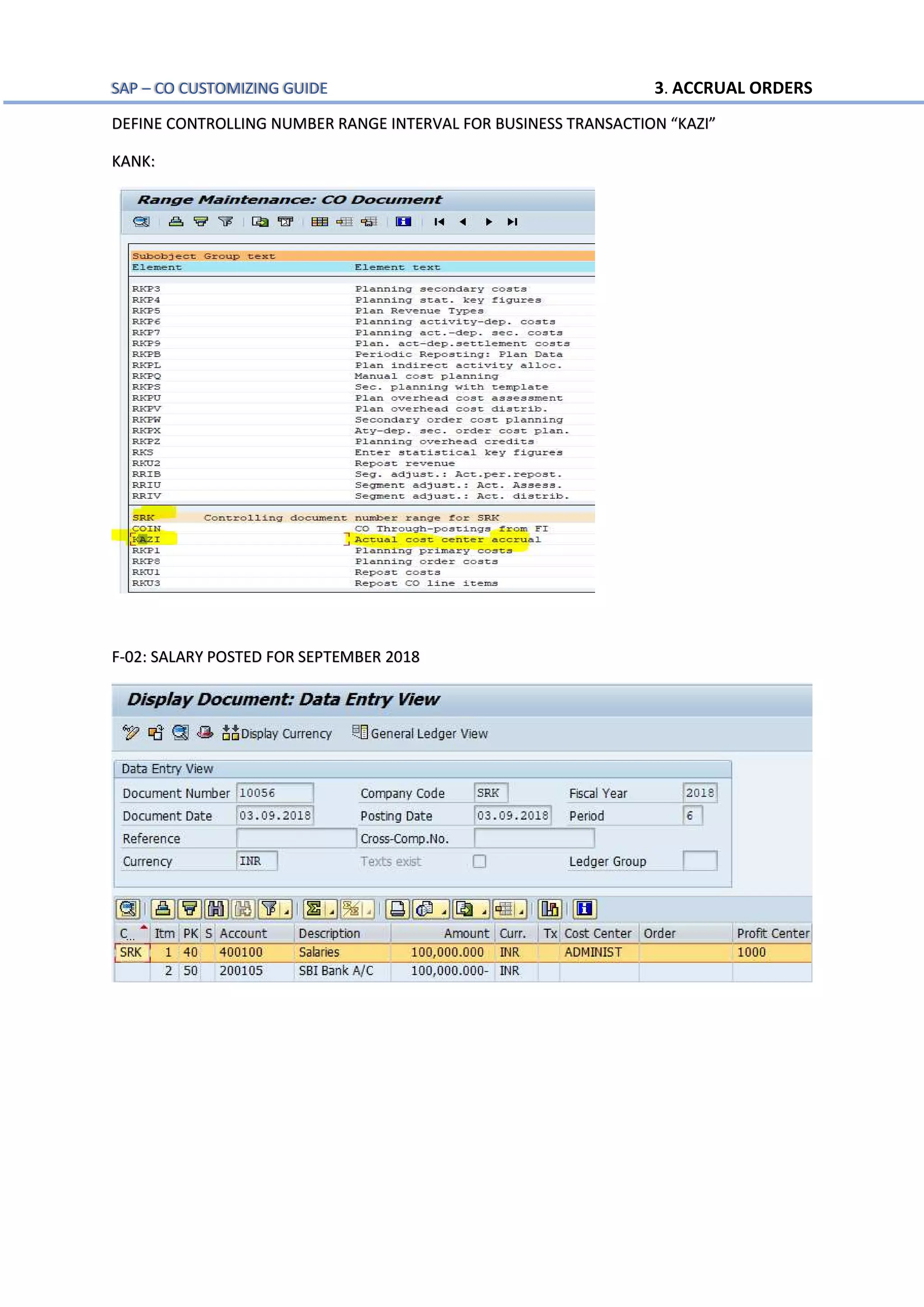 Quick sap co configuration accrual | PDF