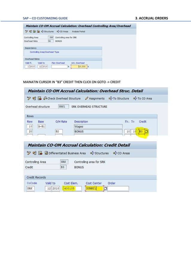 Quick sap co configuration accrual | PDF