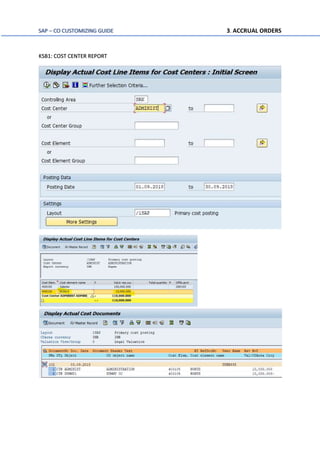 Quick sap co configuration accrual | PDF
