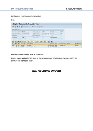 Quick sap co configuration accrual | PDF