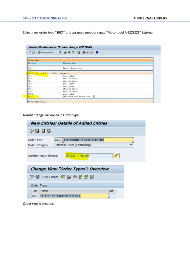 Quick sap co configuration Internal Order | PDF | Automotive Industry ...