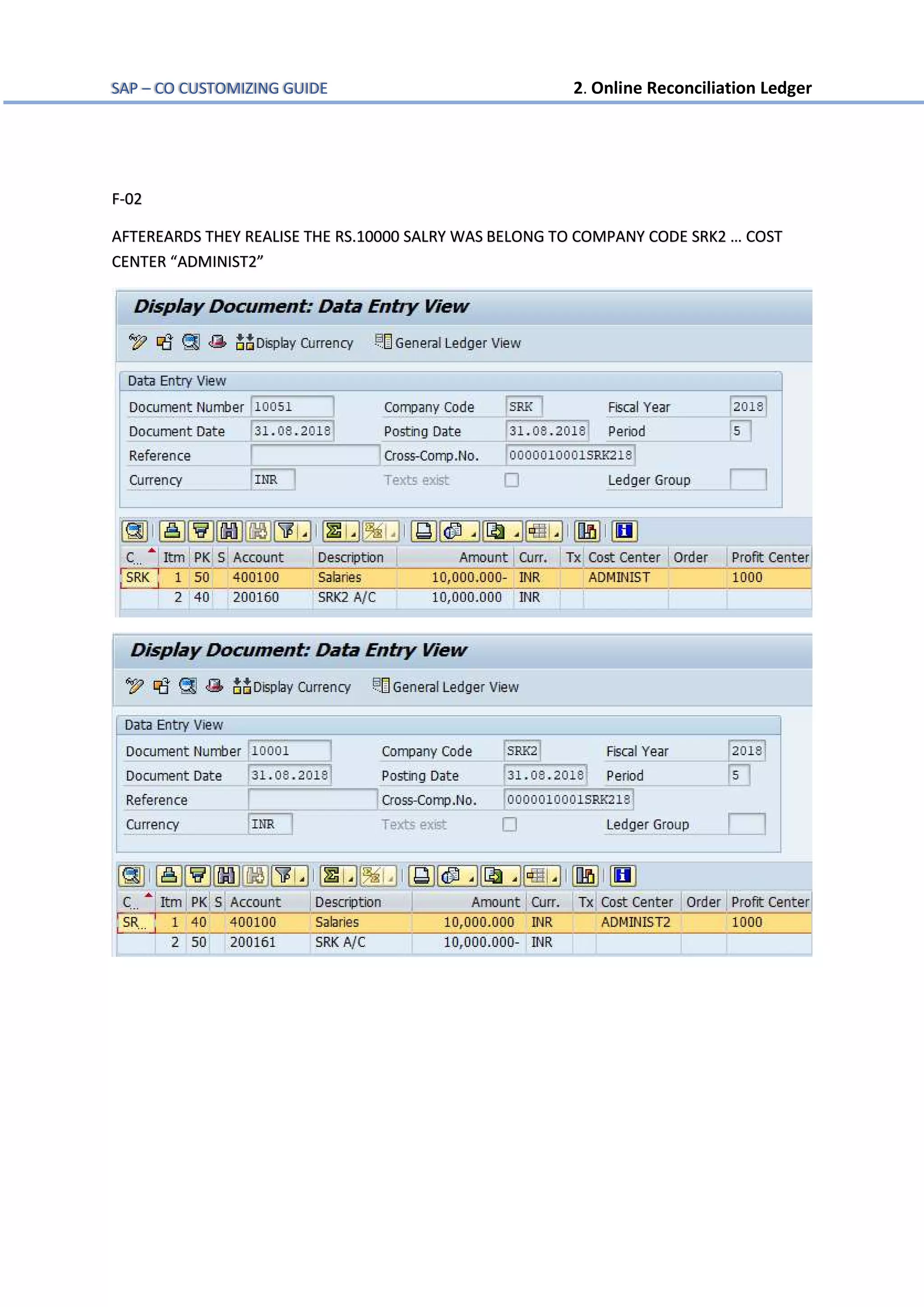 Quick sap co configuration online reconciliation ledger | PDF