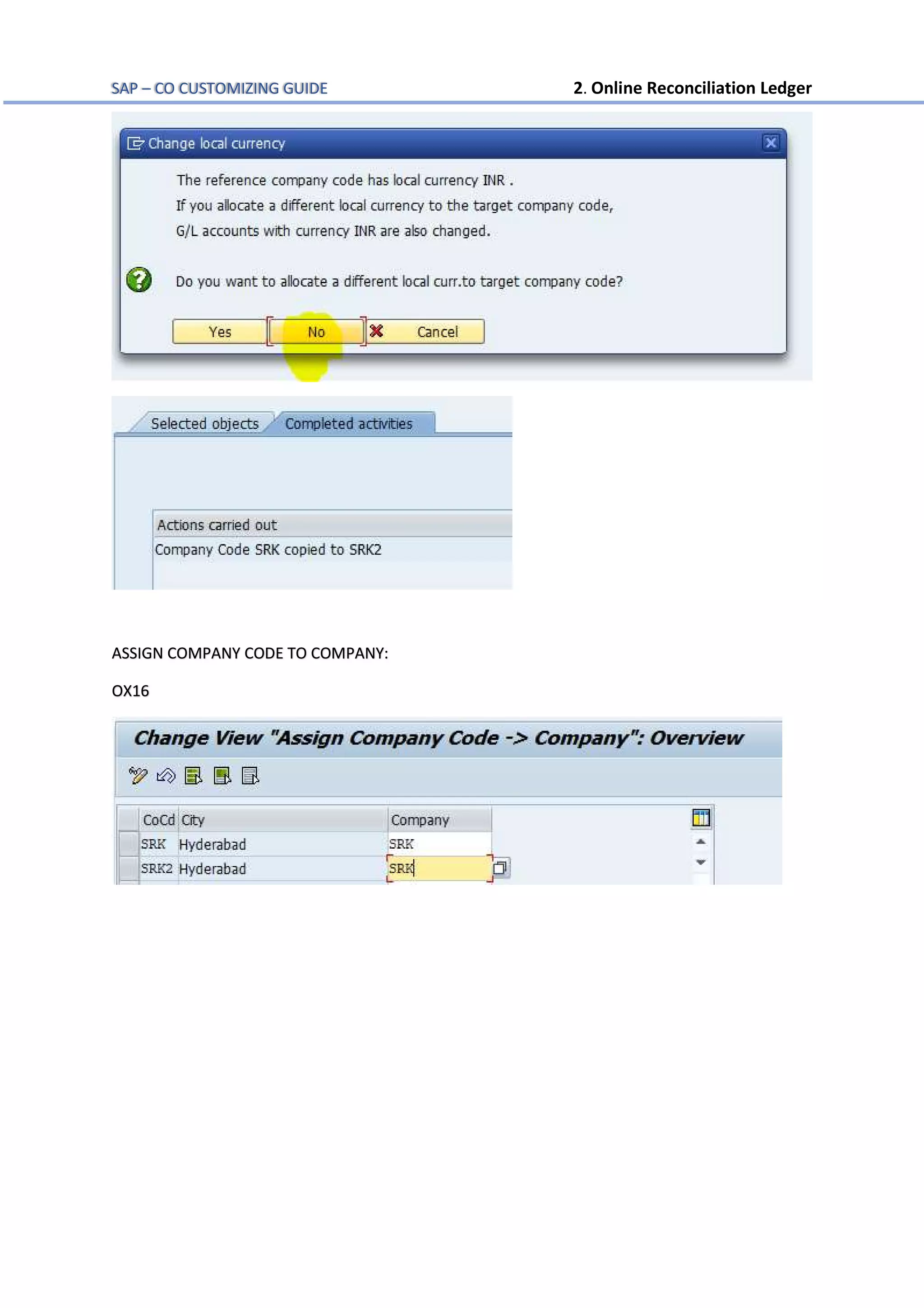 Quick sap co configuration online reconciliation ledger | PDF