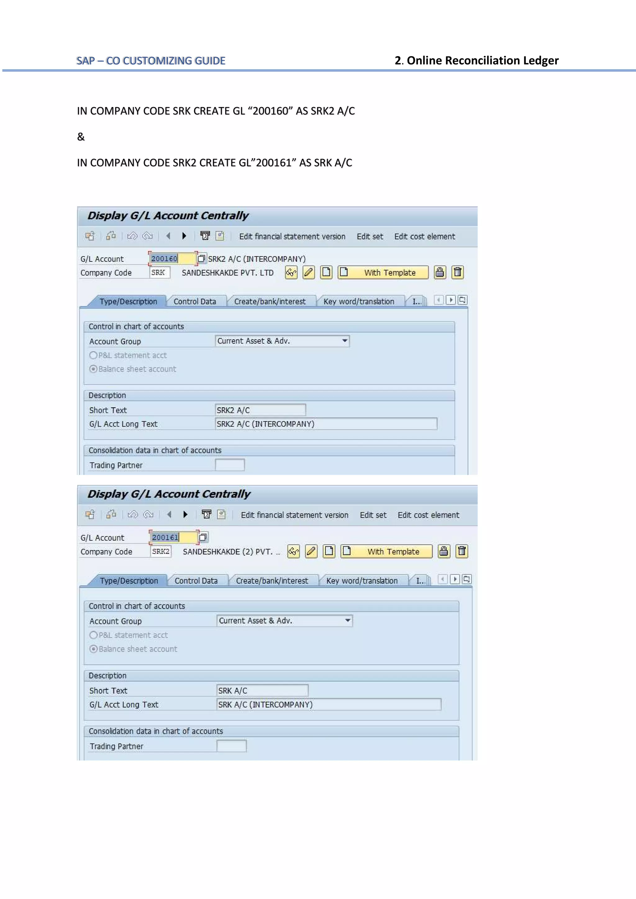Quick sap co configuration online reconciliation ledger | PDF