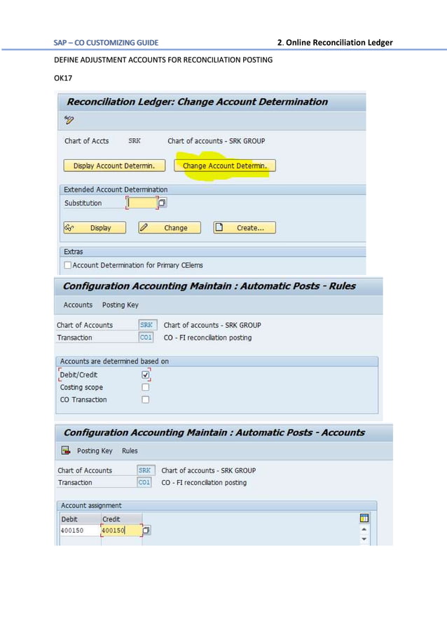Quick sap co configuration online reconciliation ledger | PDF