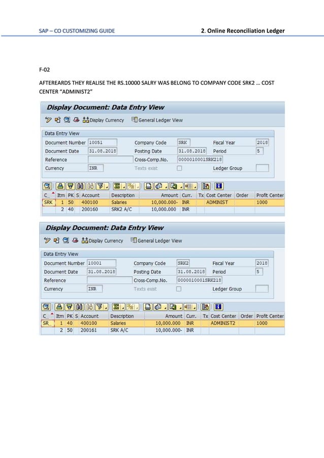 Quick sap co configuration online reconciliation ledger | PDF