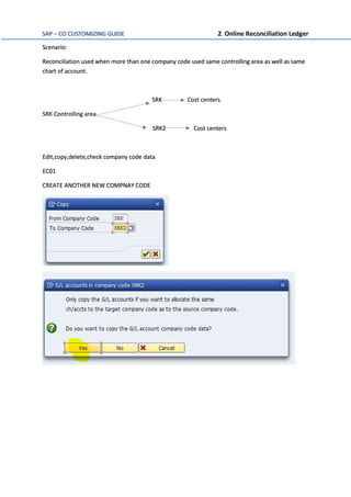 Quick sap co configuration online reconciliation ledger | PDF