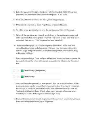 Quick sheet google forms | DOCX